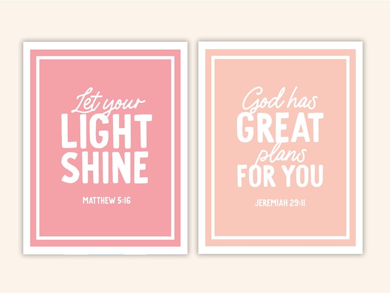 Pastel Bible Quote Posters || 8 Inspirational Bible Verse Wall Art for ...