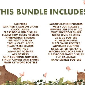 Woodland Classroom Decor Bundle || Editable Classroom Printable Display ...