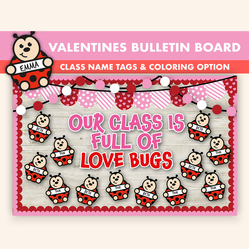 Love Bugs Valentines Day Bulletin Board Kit || Valentines Bulletin ...