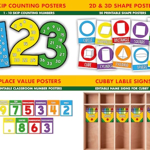 Crayon Classroom Decor Bundle || Editable Classroom Printable Display ...