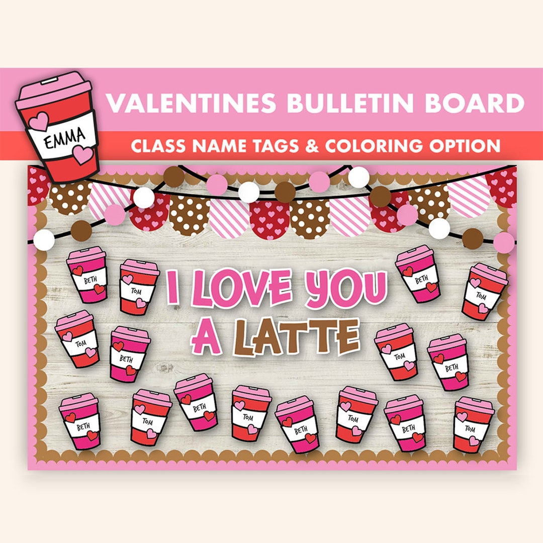Coffee Valentines Day Bulletin Board Kit || Valentines Bulletin Boards ...