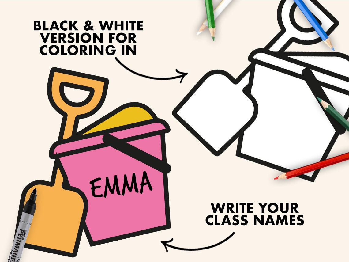 Summer Bulletin Board Kit || Bucket and Spade Bulletin Boards Digital ...