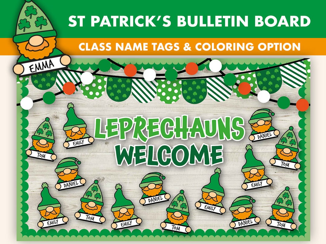 Leprechaun Bulletin Board Kit St Patricks Day Bulletin Boards Digital ...