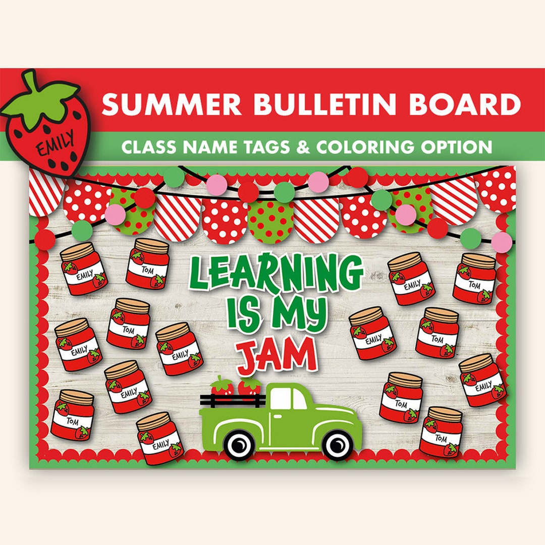 Strawberry Jam Bulletin Board Kit || Summer Bulletin Boards Digital ...