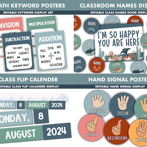 Ocean Classroom Decor Bundle || Editable Classroom Printable Display ...