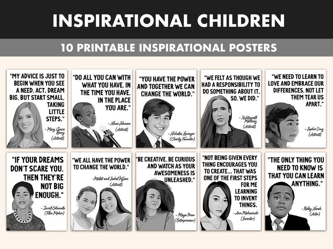 Inspirational Children Quotes Printable Posters 10 - Etsy