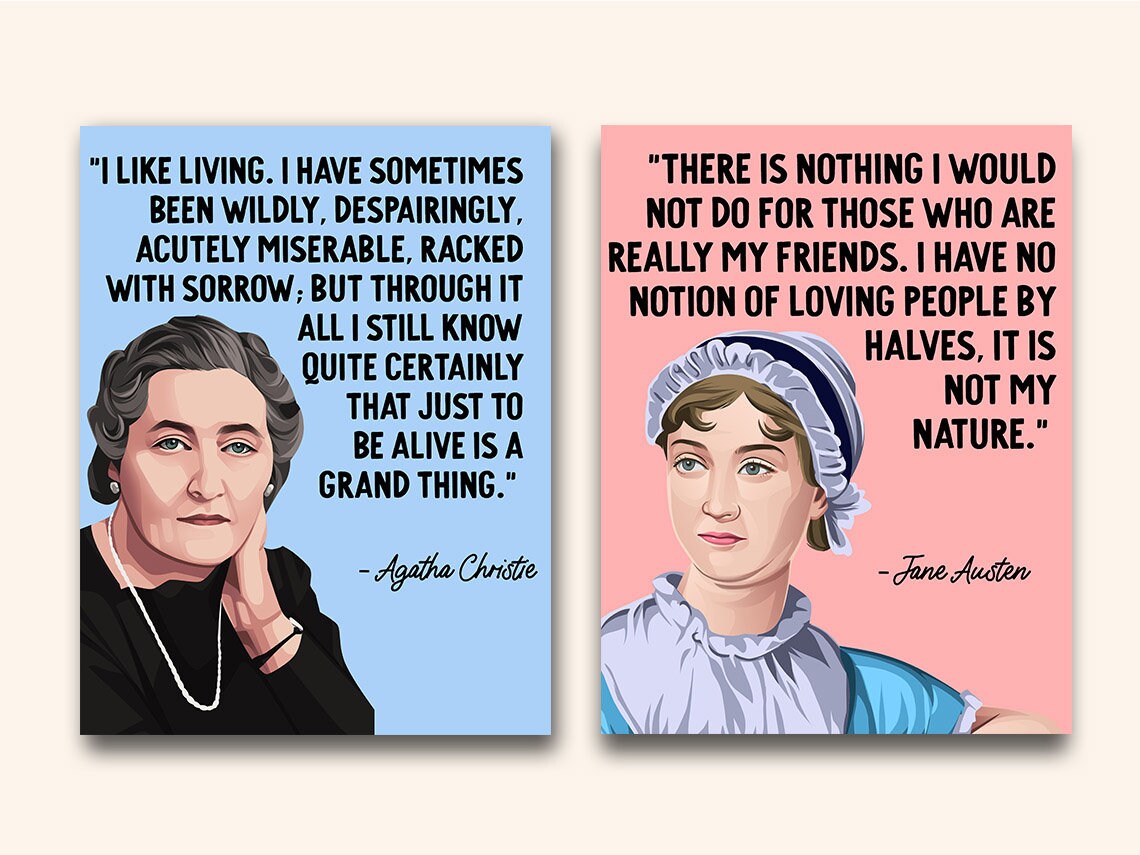 Female Authors Printable Posters || 10 Inspiration Woman Author Posters ...