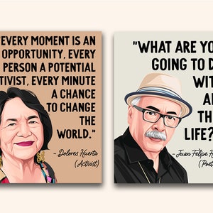Hispanic Leaders Quotes Printable Posters || 10 Hispanic Heritage Month ...