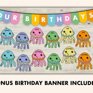 Jellyfish Birthday Bulletin Board Kit || Birthday Display Bulletin ...