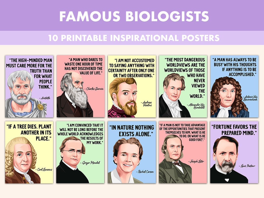 Famous Biologists Printable Posters 10 Inspiration Biology Quote ...