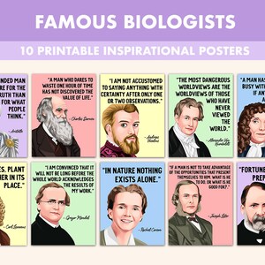 Famous Biologists Printable Posters 10 Inspiration Biology - Etsy