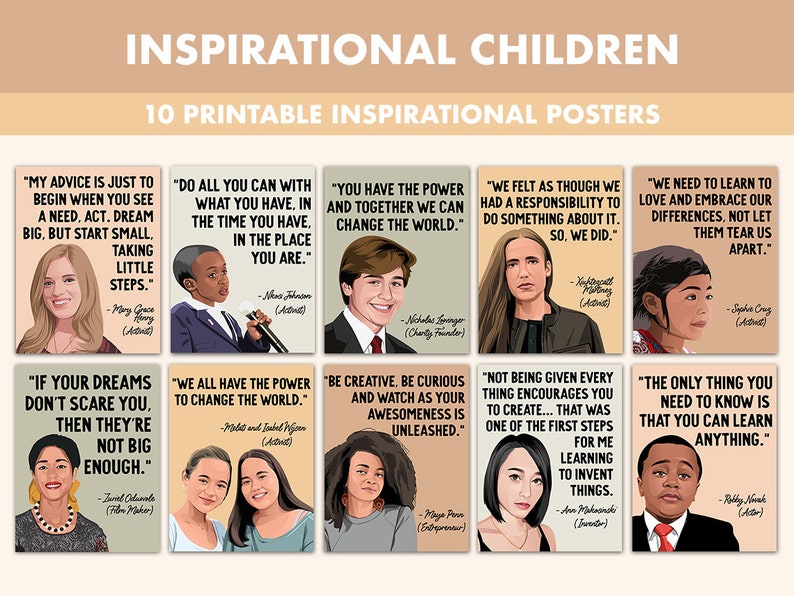 Inspirational Children Quotes Printable Posters 10 - Etsy