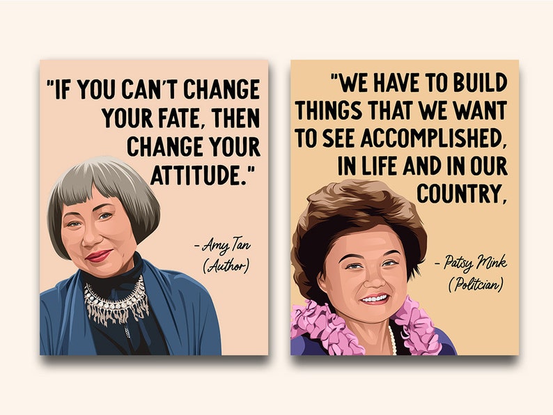 Asian American Leaders Printable Prints || 10 Inspiration Quote Posters ...