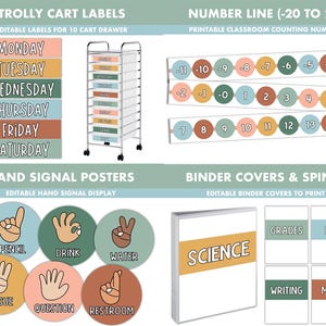 Boho Rainbow Classroom Decor Bundle || Editable Classroom Printable ...