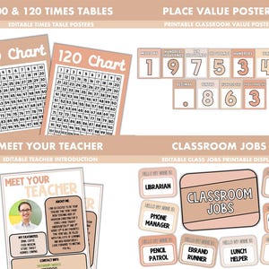 Calm Neutral Classroom Decor Bundle || Editable Classroom Printable ...