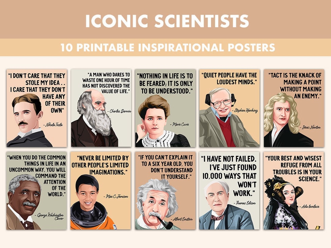 Famous Scientists Printable Posters 10 Inspiration Science - Etsy