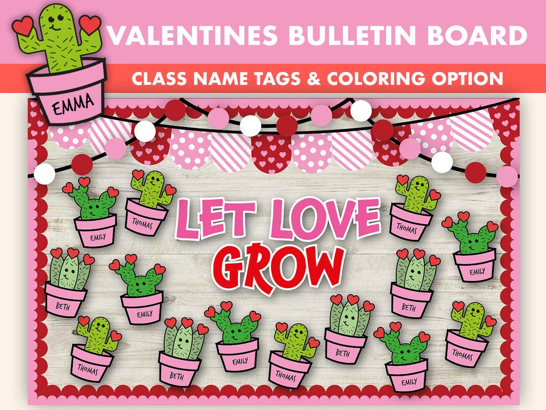 Cactus Valentines Day Bulletin Board Kit Valentines Bulletin Boards ...