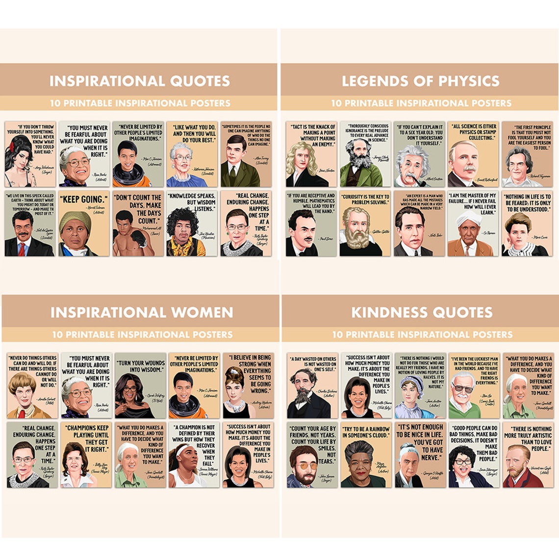 Giant Classroom Poster Bundle Printable Posters || Inspiration People ...