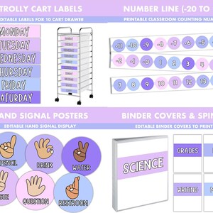 Shades of Purple Classroom Decor Bundle || Editable Classroom Printable ...
