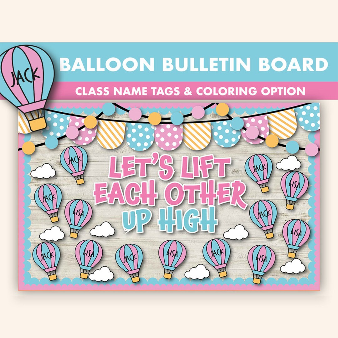 Hot Air Balloon Bulletin Board Kit || Summer Bulletin Boards Digital ...
