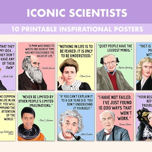 Famous Scientists Printable Posters 10 Inspiration Science - Etsy