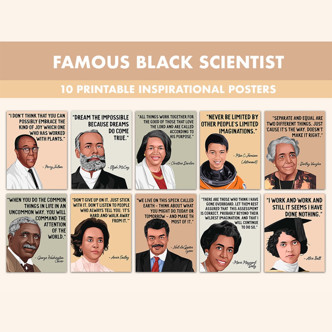 Black Scientist Printable Posters || 10 Inspiration Black Science Quote ...