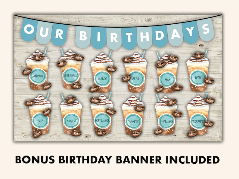 Frappe Birthday Bulletin Board Kit || Birthday Display Bulletin Boards ...