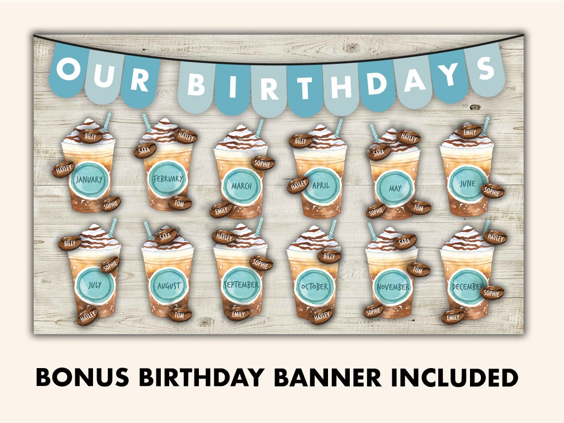 Frappe Birthday Bulletin Board Kit || Birthday Display Bulletin Boards ...