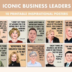 Famous Business People Printable Posters 10 Inspiration - Etsy UK
