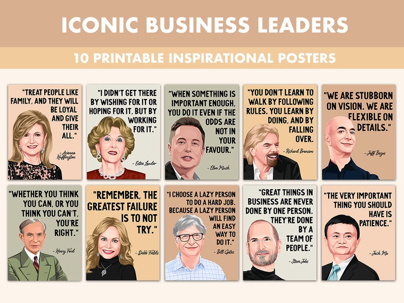 Famous Business People Printable Posters 10 Inspiration - Etsy UK