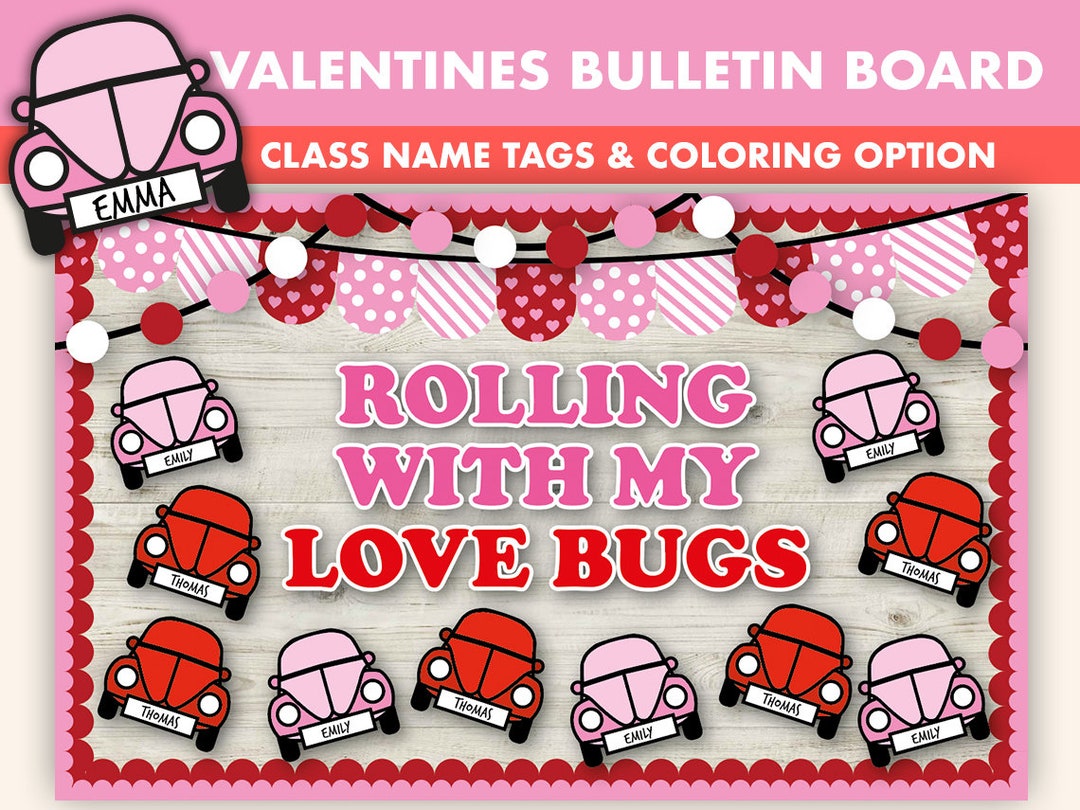Love Bugs Valentines Day Bulletin Board Kit Retro Valentines Bulletin ...