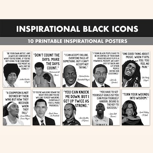 Black Icons Printable Posters || 10 Inspiration Black People Quote ...
