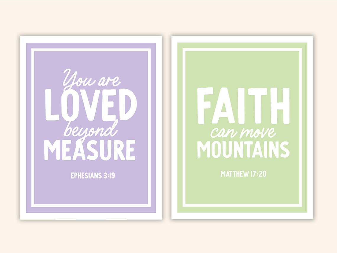 Pastel Bible Quote Posters || 8 Inspirational Bible Verse Wall Art for ...