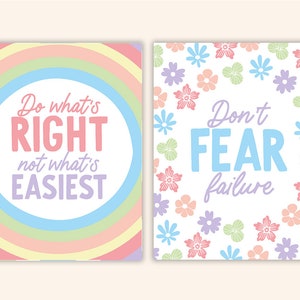 Pastel Growth Mindset Posters || 8 Inspiration Quote Posters for ...