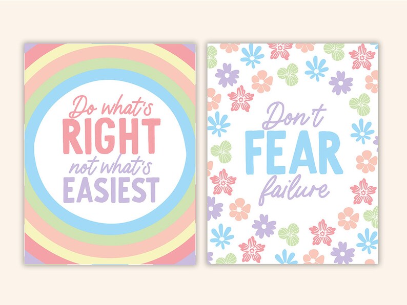 Pastel Growth Mindset Posters || 8 Inspiration Quote Posters for ...
