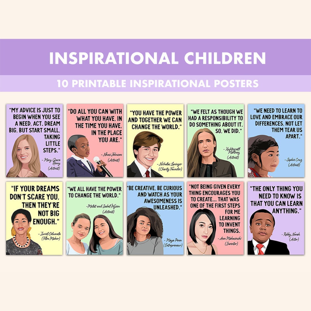 Inspirational Children Quotes Printable Posters || 10 Inspiration Kids ...