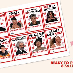Black History Valentines Day Cards || 8 Black History Month Valentines ...