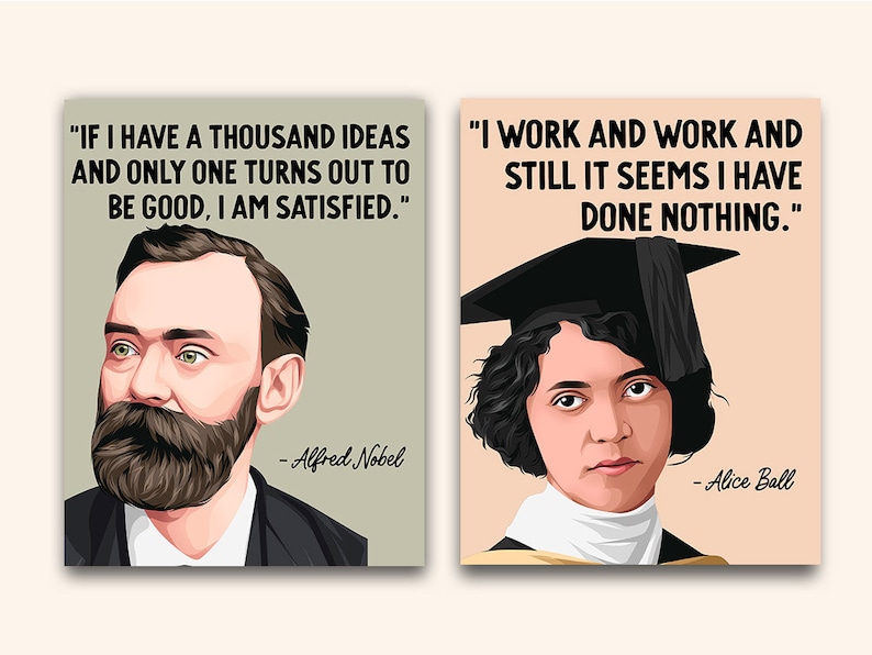 Famous Chemists Printable Posters 10 Inspiration Chemistry - Etsy