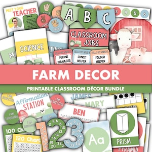 Farm Classroom Decor Bundle || Editable Classroom Printable Display ...