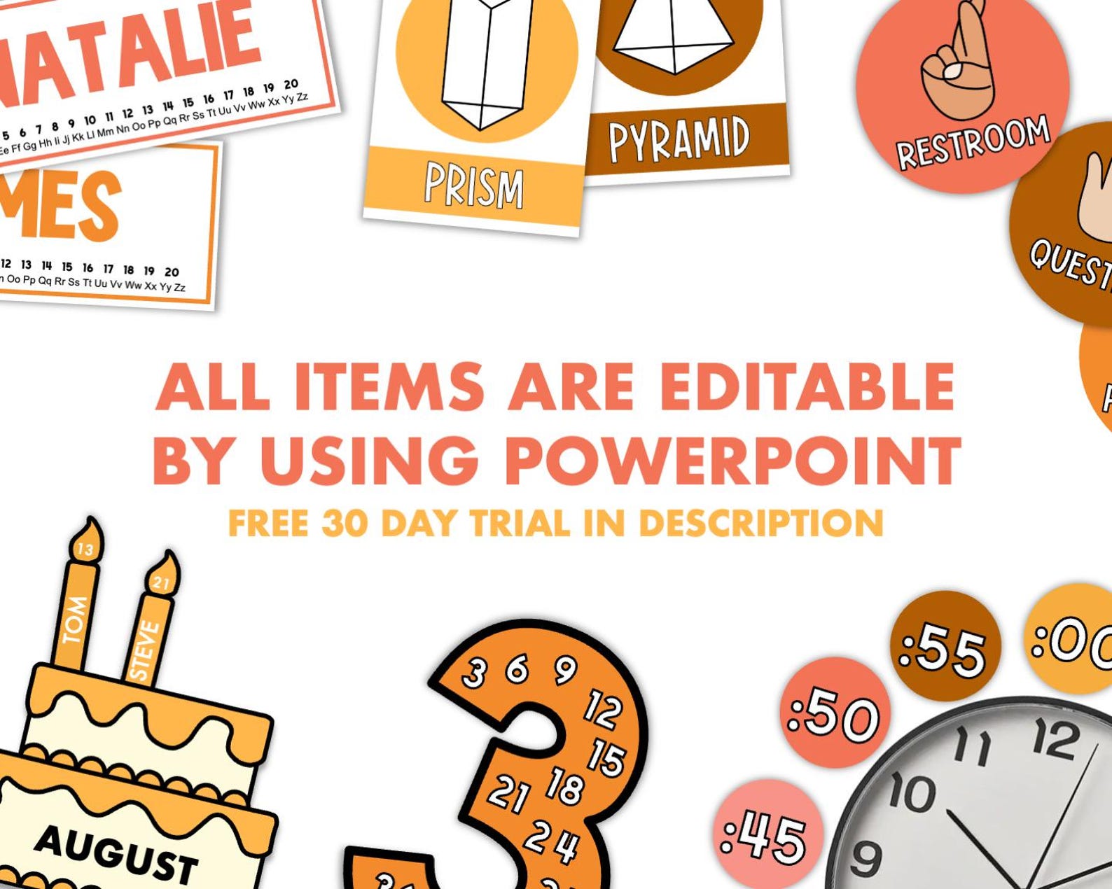 Retro Vibes Classroom Decor Bundle || Editable Classroom Printable ...