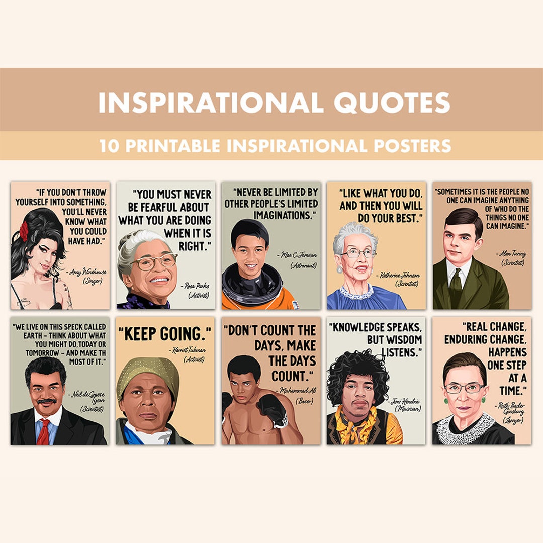 Inspirational Quotes Printable Posters || 10 Inspiration Quote Posters ...