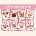 Puppy Valentines Day Cards 8 Puppy Valentines Day Cards for Classroom ...