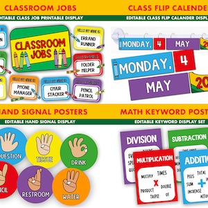 Crayon Classroom Decor Bundle || Editable Classroom Printable Display ...