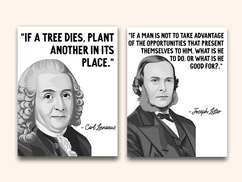 Famous Biologists Printable Posters || 10 Inspiration Biology Quote ...