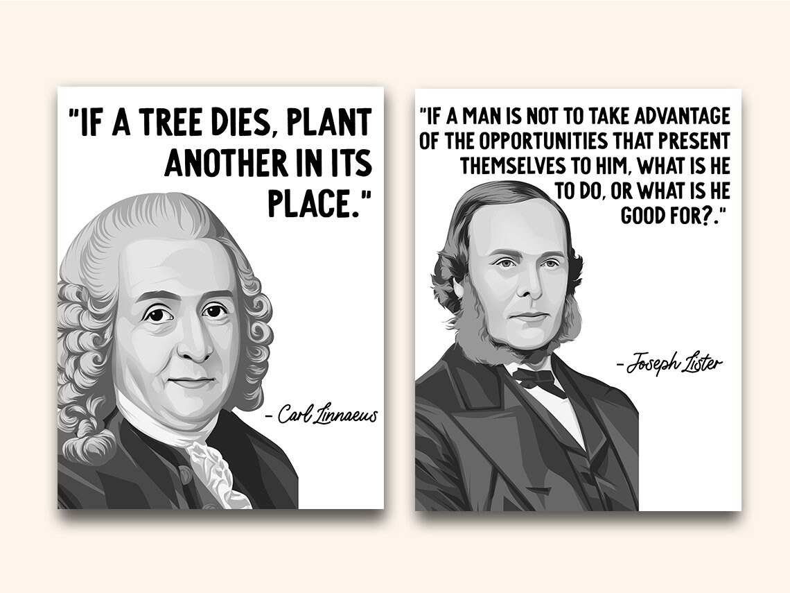 Famous Biologists Printable Posters || 10 Inspiration Biology Quote ...