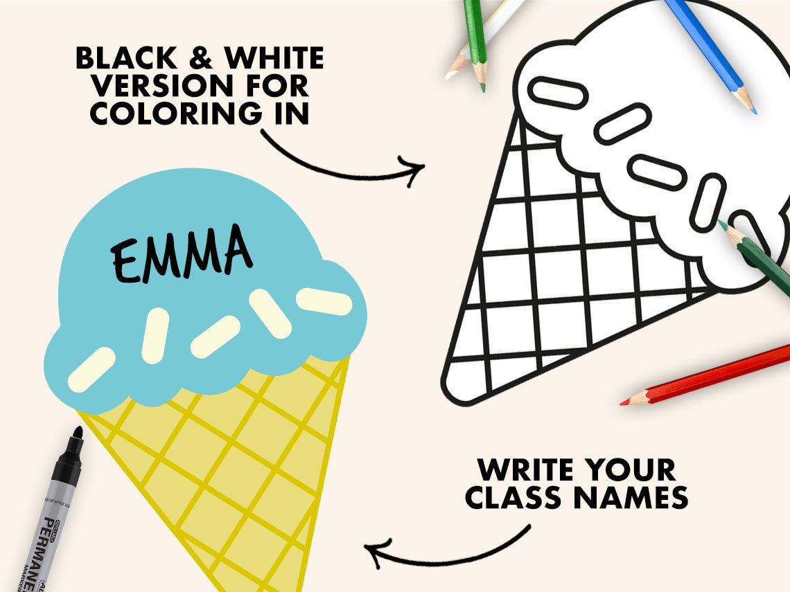 Ice Cream Bulletin Board Kit Summer Bulletin Boards Digital - Etsy Canada