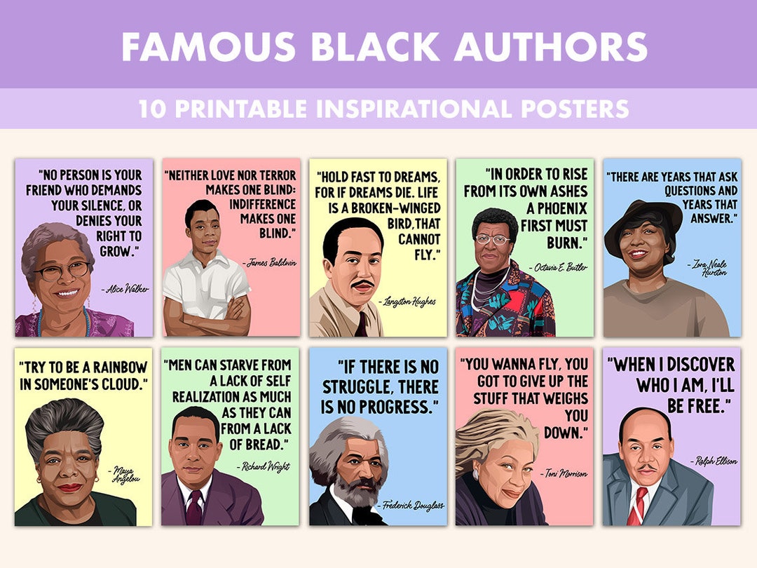 Famous Black Authors Printable Posters 10 Inspiration Black Author ...