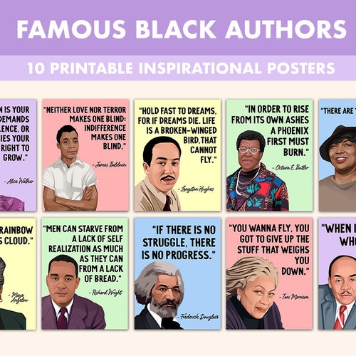 Famous Black Authors Printable Posters 10 Inspiration Black - Etsy