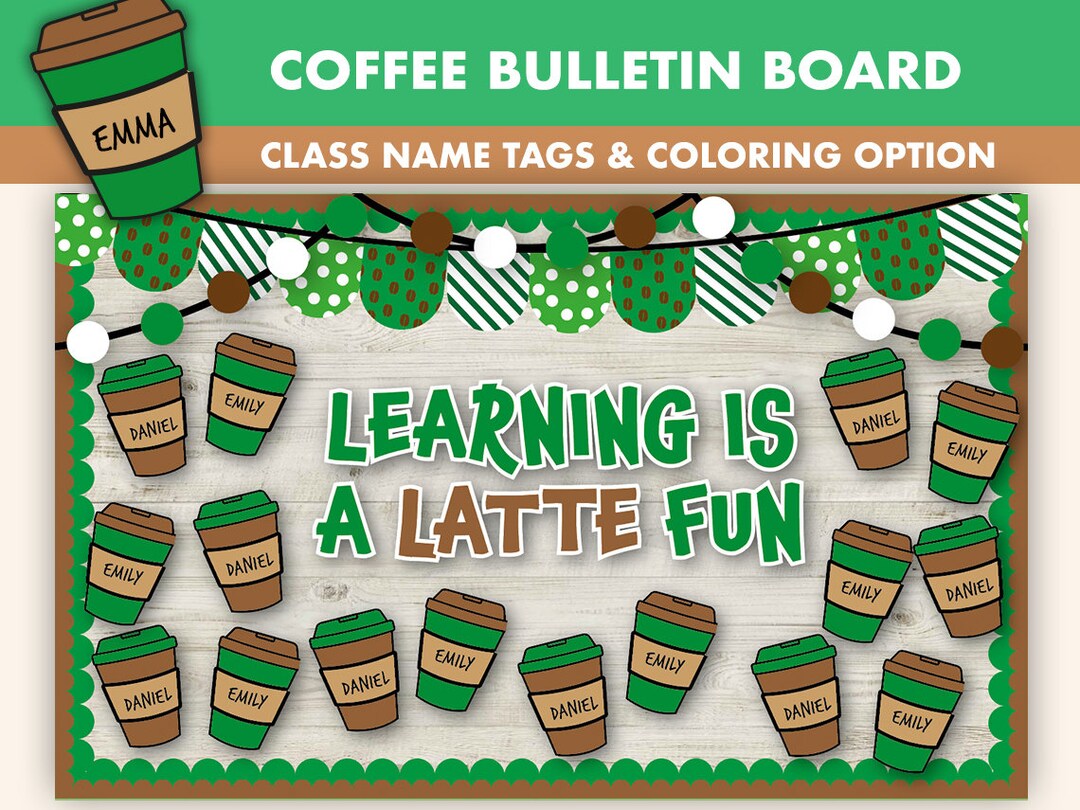 Latte Fun Bulletin Board Kit Coffee Bulletin Boards Digital Coffee ...