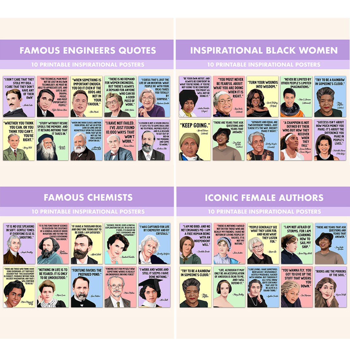 Giant Classroom Poster Bundle Printable Posters || Inspiration People ...